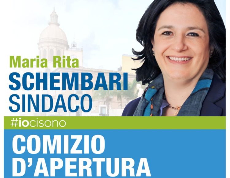 Comizio in piazza Fonte Diana. Maria Rita Schembari con i Comisani ...