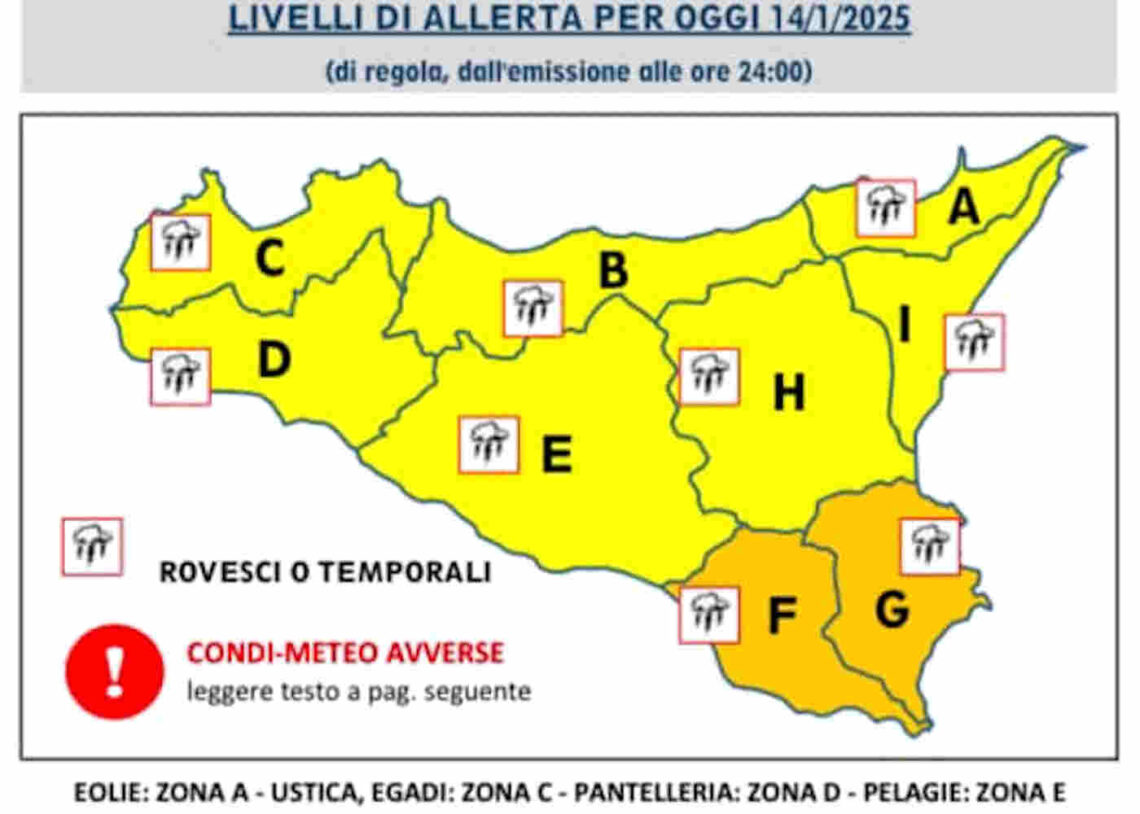 Maltempo in Sicilia: allerta meteo arancione stasera a Ragusa e Siracusa per temporali ...
